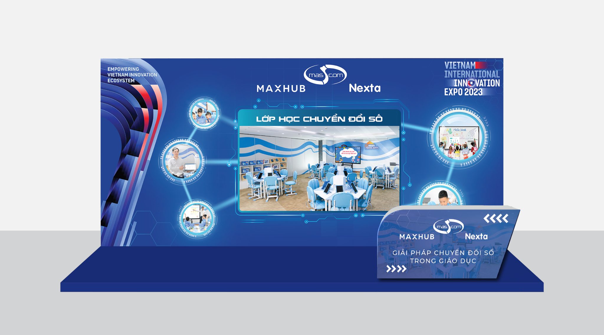 MASSCOM VIỆT NAM & MAXHUB GIỚI THIỆU MÔ HÌNH LỚP HỌC CHUYỂN ĐỔI SỐ NEXTA TẠI VIIE 2023 – MASSCOM